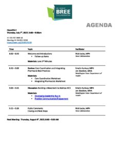 Agenda-Hepatitis C-22-0707 | Bree Collaborative