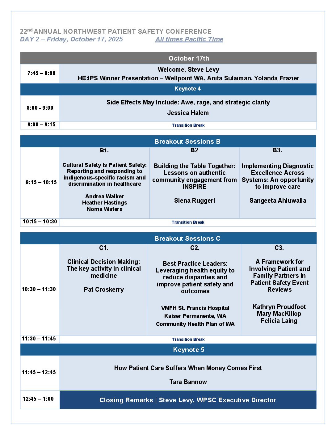 2025 CONFERENCE | WA Patient Safety